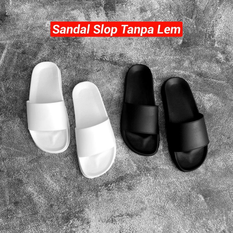 Jual Sandal Slop Pria Wanita Tanpa Lem Sendal Selop Polos Premium ...
