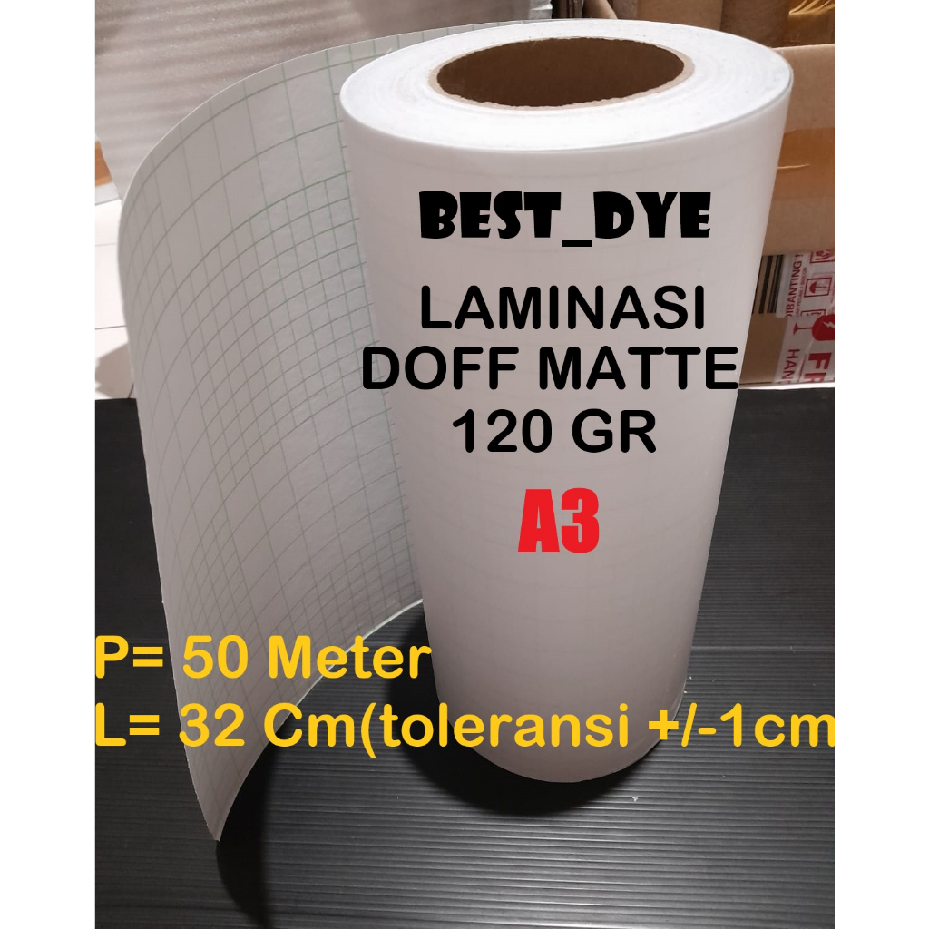 Jual Plastik Laminasi Dingin DOFF MATTE 120 GR, A3= 32 Cm x 50 Meter ...