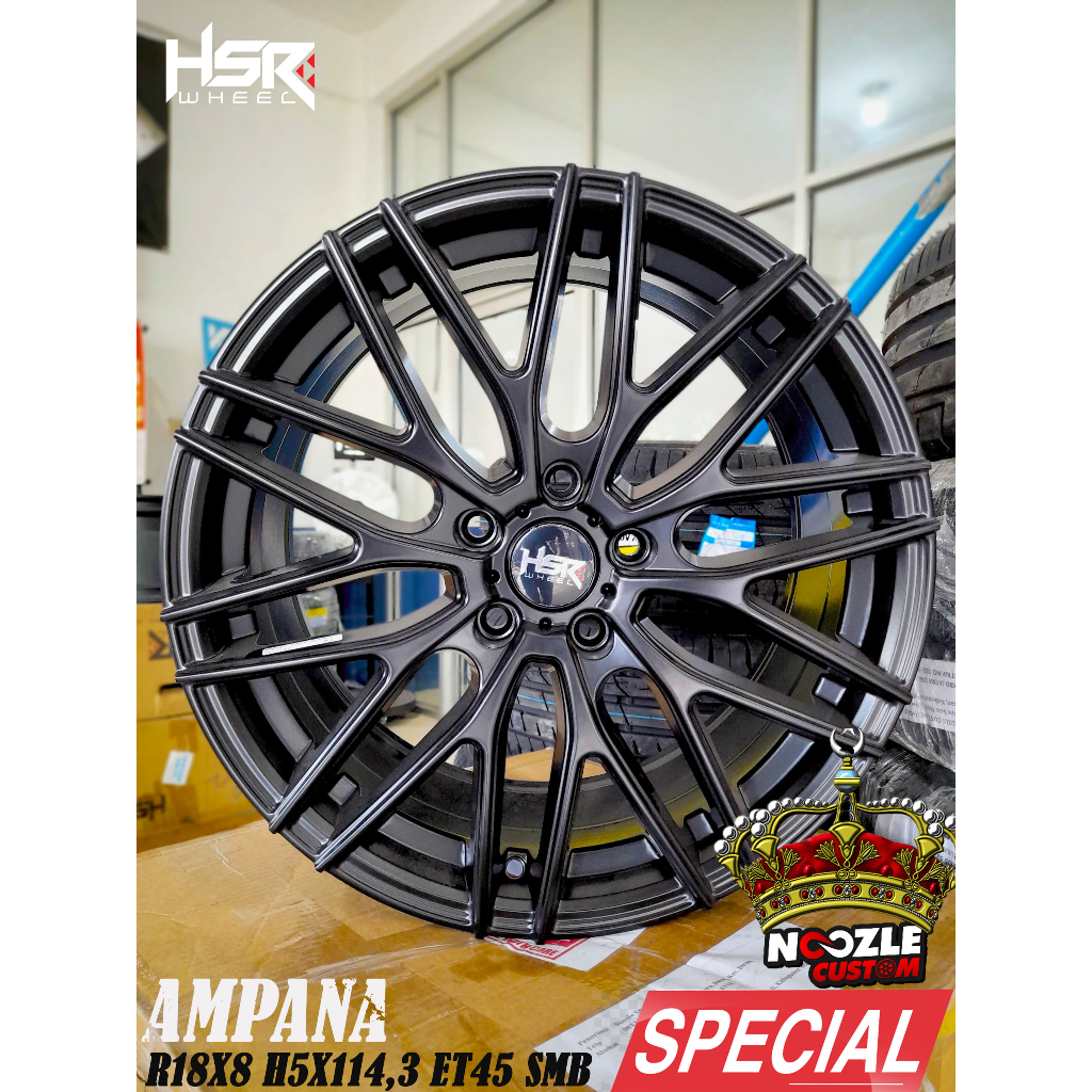 Jual Velg Mobil Ring 18 Black Terbaru HSR R18 Type Ampana Pelek Racing Baut 5 Terbaru | Shopee ...