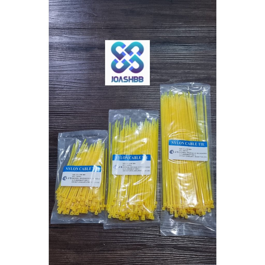 Jual Kabel Ties SJS KUNING 100mm 150mm 200mm isi 100 bh / Cable Tie ...