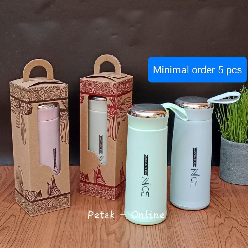 Jual Botol/ Tumbler Nice 400 ml Kemasan Box Tenteng Daun Batik | Shopee ...