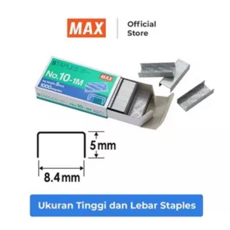 Jual MAX Isi Staples Kecil Max No 10 ( 1 kotak kecil ) | Shopee Indonesia