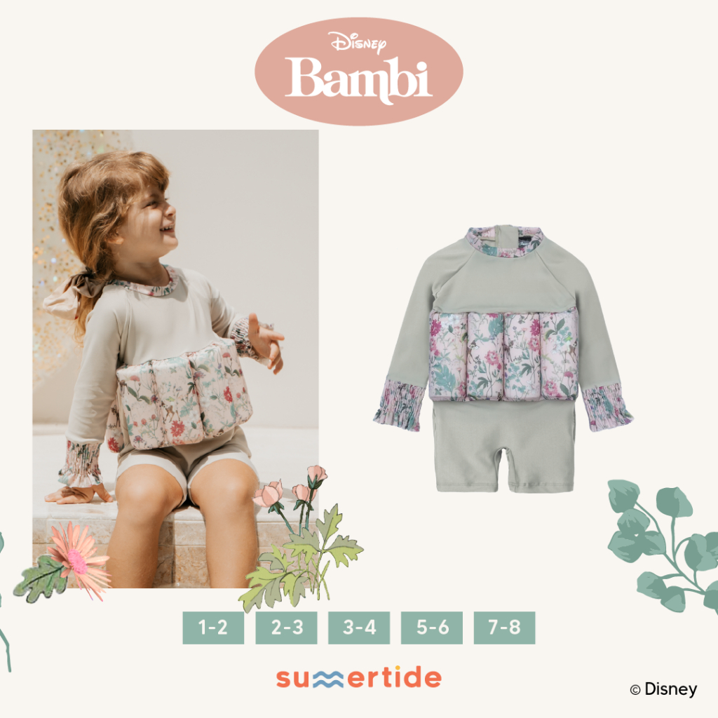 Jual Disney Bambi Girls Smocked Long-Sleeve Floatsuit | Shopee Indonesia