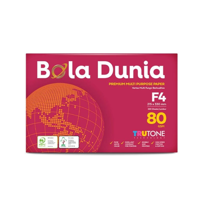 Jual KERTAS HVS F4 FOLIO 80 GRAM BOLA DUNIA | Shopee Indonesia