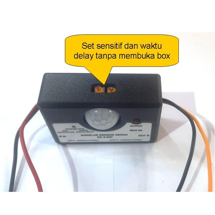 Jual Saklar Sensor Gerak DC 12V 8-24V PIR Adjustable Seting Mudah ...