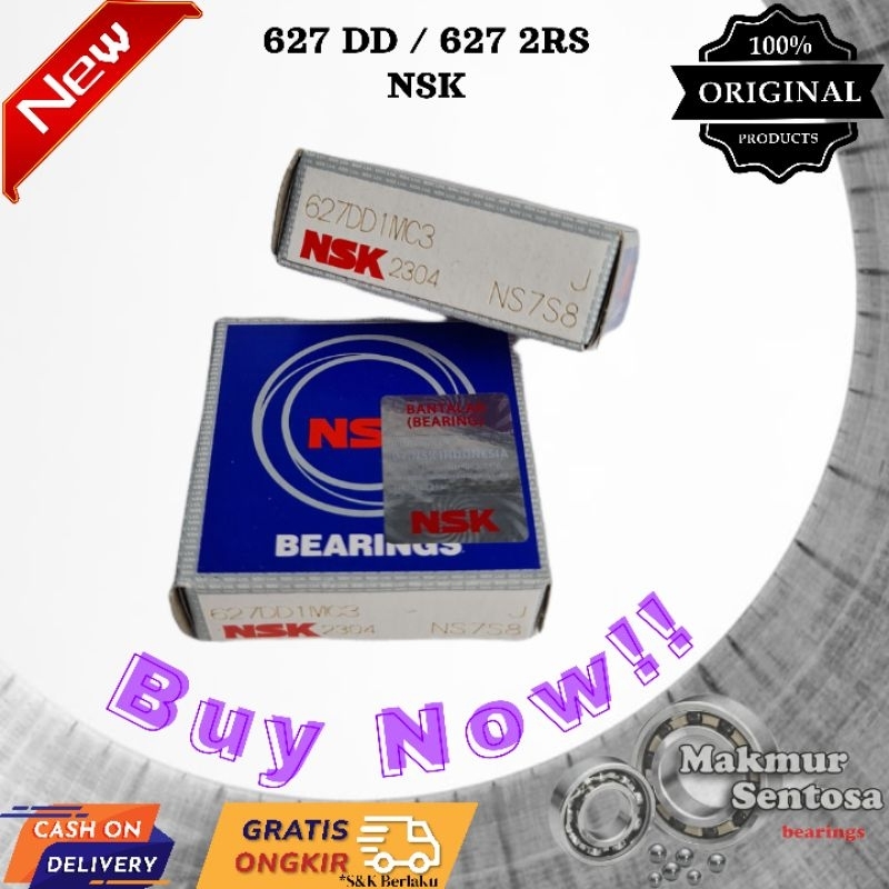 Jual Bearing 627 DD / 627 2RS NSK Original Made in Indonesia - Bearing ...