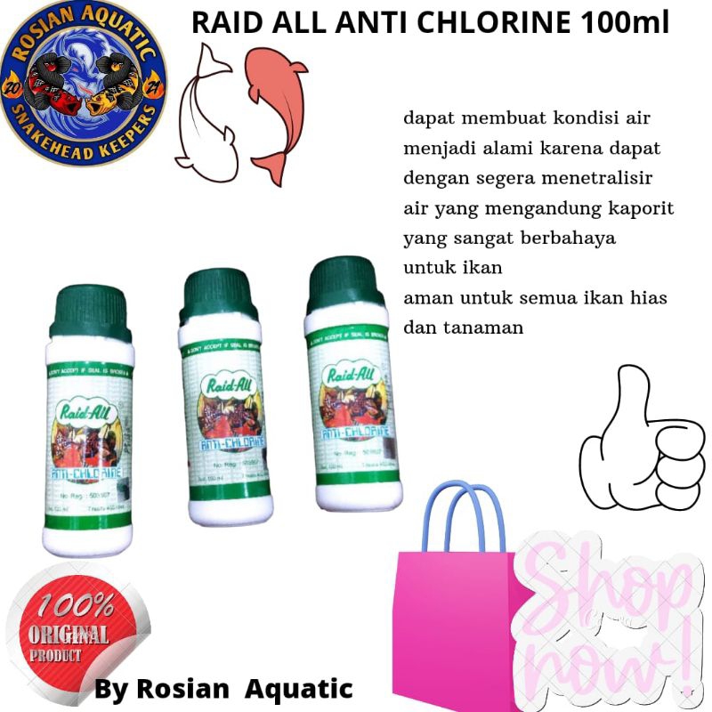 Jual Obat Ikan Raid All Antichlorine 100Ml | Shopee Indonesia