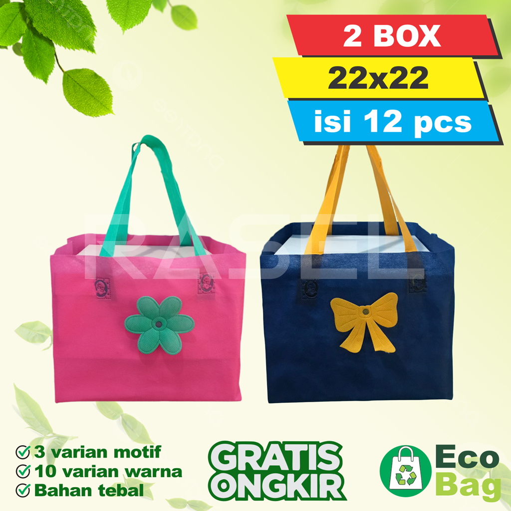 Jual 1pack (12pcs) Tas box 22x22 20x20 kotak nasi kantong souvenir ...