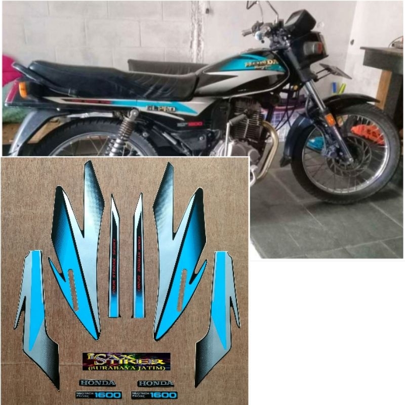 Jual Striping Original Honda GL Pro hitam Lis biru tosca tahun 1996 ...