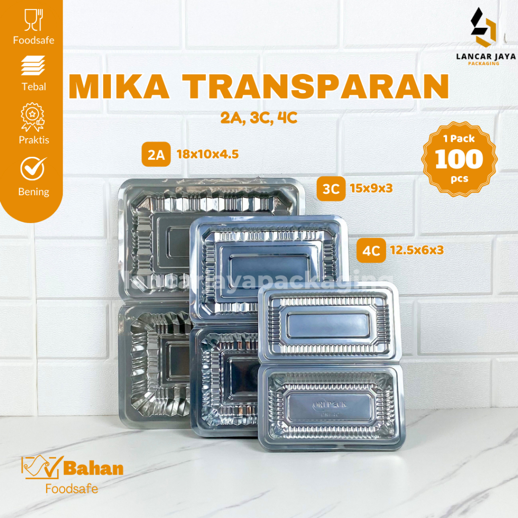 Jual [100 PCS] Mika Bening Transparan Ori 3C 4C 5C Foodgrade Tempat ...