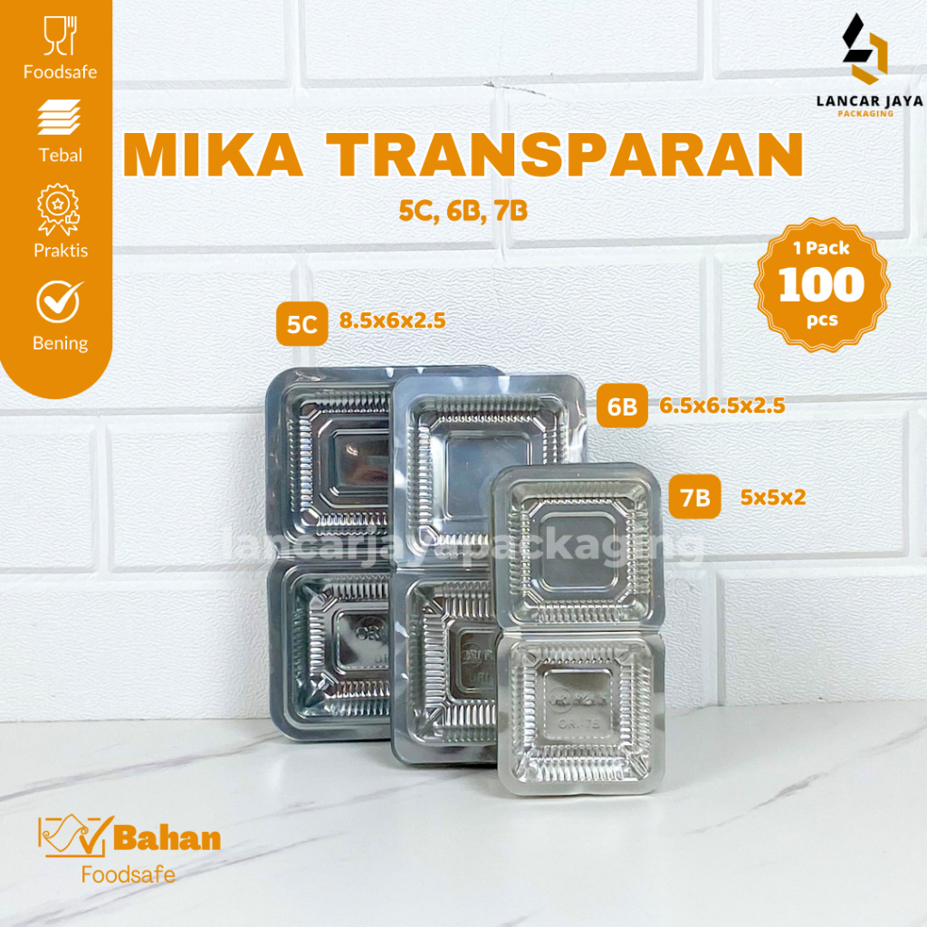 Jual [100 PCS] Mika Bening Tempat Snack Kue Jajan Ori 5C 6B 7B Tebal ...