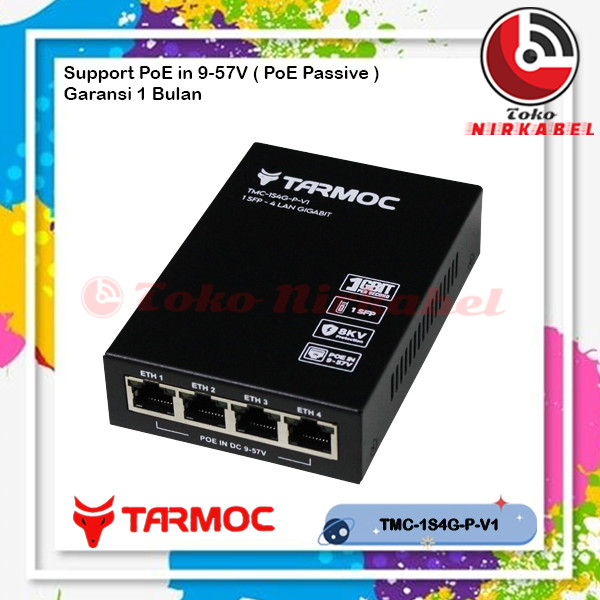 Jual Tarmoc TMC-1S4G-P-V1 | Switch Hub 1 SFP - 4 LAN Gigabit POE-in (9 ...
