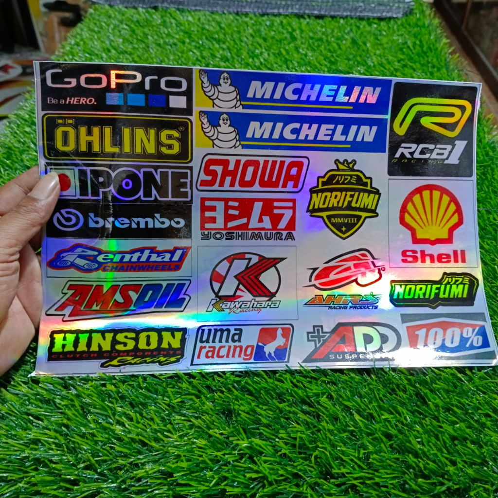 Jual Sticker Pack Racing Hologram Stiker Motor harga perlembar | Shopee ...
