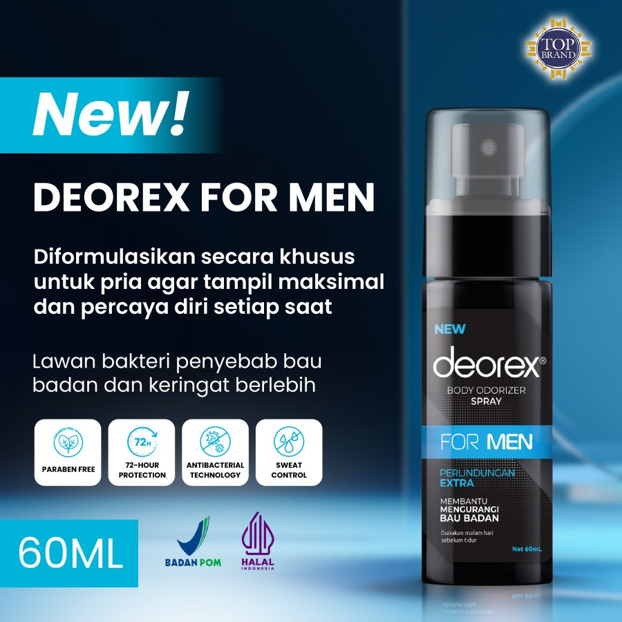 Jual DEOREX - Body Odorizer Spray 60mL - For Men | Shopee Indonesia