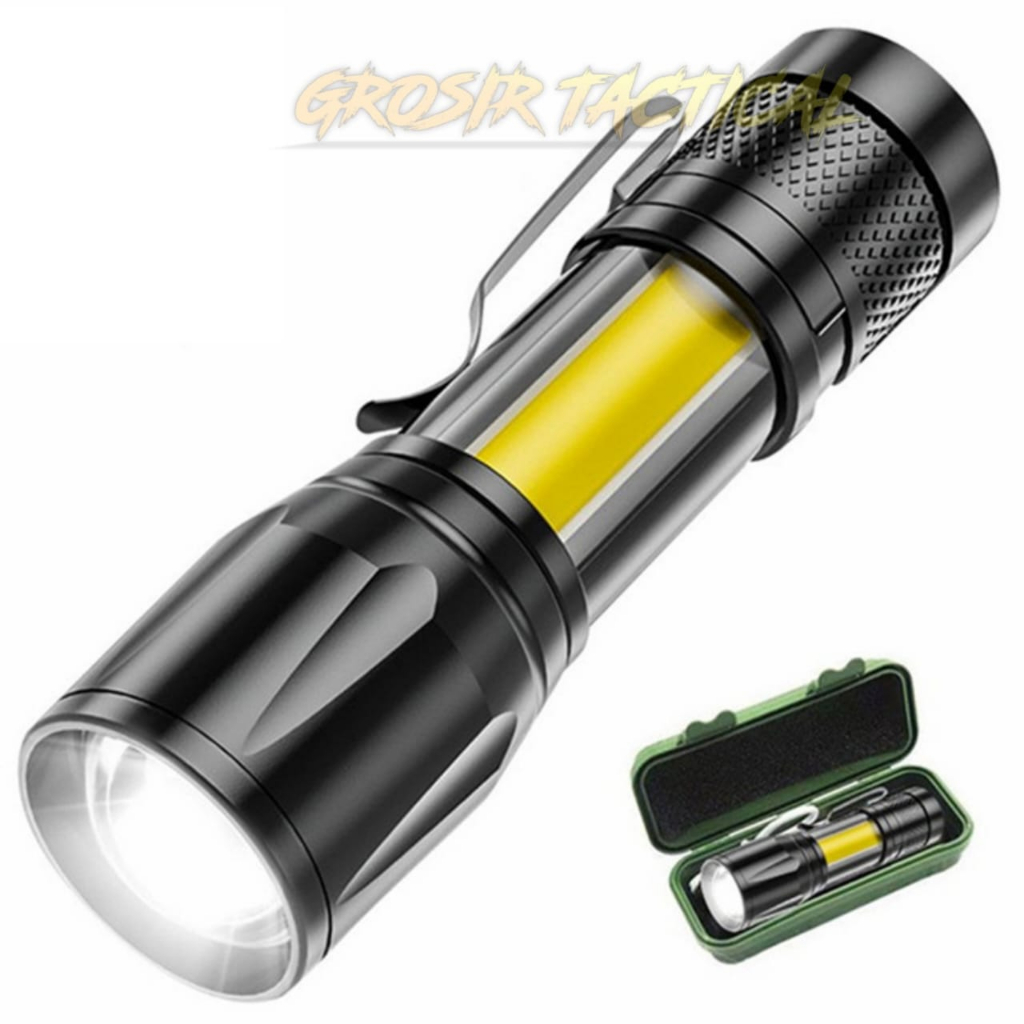 Jual [N7] Senter Mini Zoom super terang/Senter Mini XPE LED COB Cas USB Tipe C /Senter Super ...