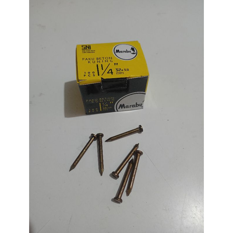 Jual Paku Beton Kuning Marabu 1 1/4" ( 3,2 cm) | Shopee Indonesia