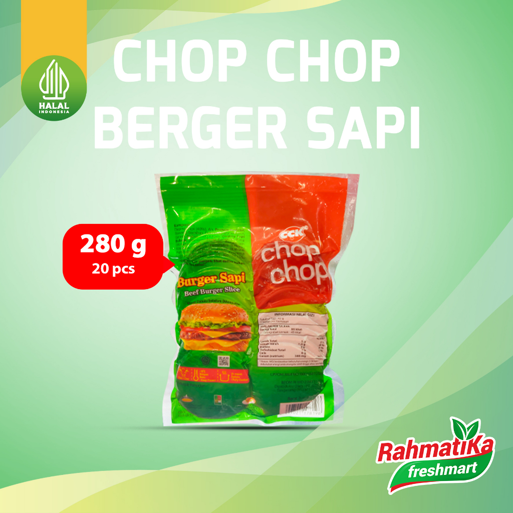 Jual CCK Chop-Chop Beef Burger Slice / Burger Sapi Mini 280 gr | Shopee ...