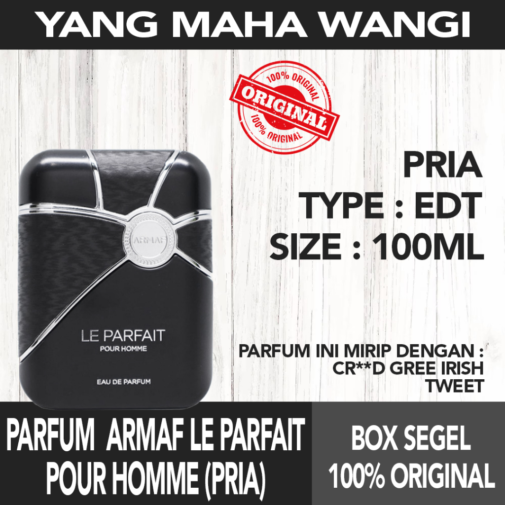 Jual PARFUM ORIGINAL ARMAF LE PARFAIT POUR HOMME FOR MEN 100ML (BOX ...