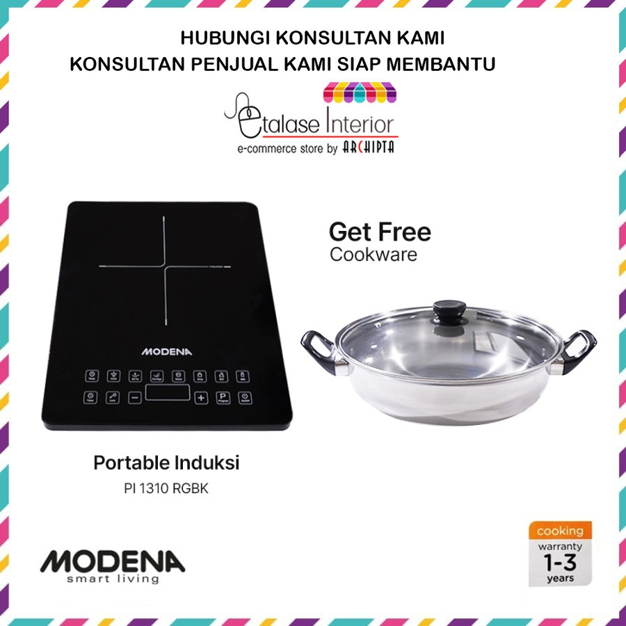 Jual Modena - Kompor Listrik Induksi Portable 1 Tungku PI 1310 RGBK ...