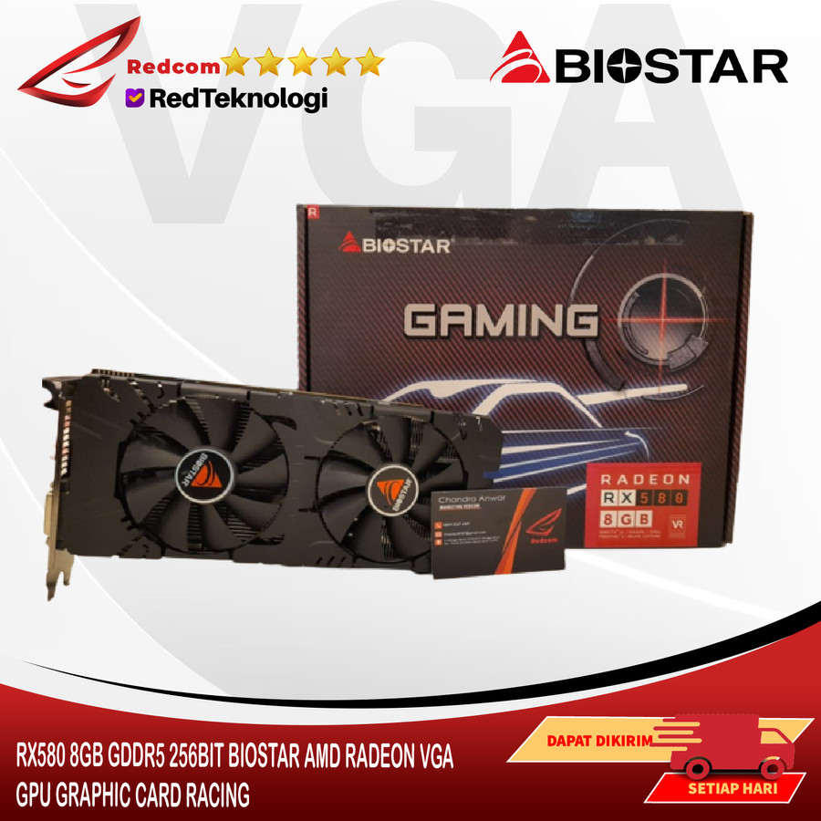 Jual BIOSTAR AMD RADEON VGA GPU RX580 8GB GDDR5 256BIT | Shopee Indonesia