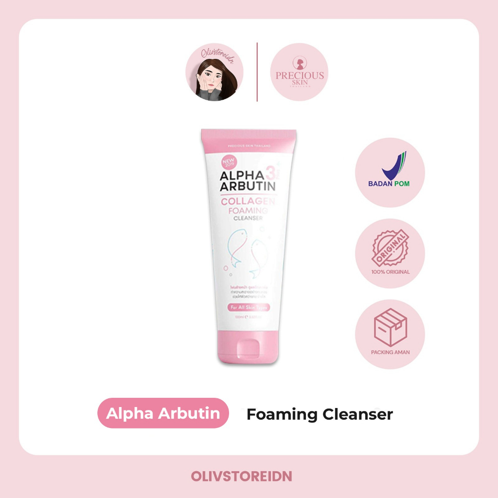 Jual Precious Skin Thailand Alpha Arbutin 3+ Collagen Foaming Face Cleanser 120ml / Face Wash ...