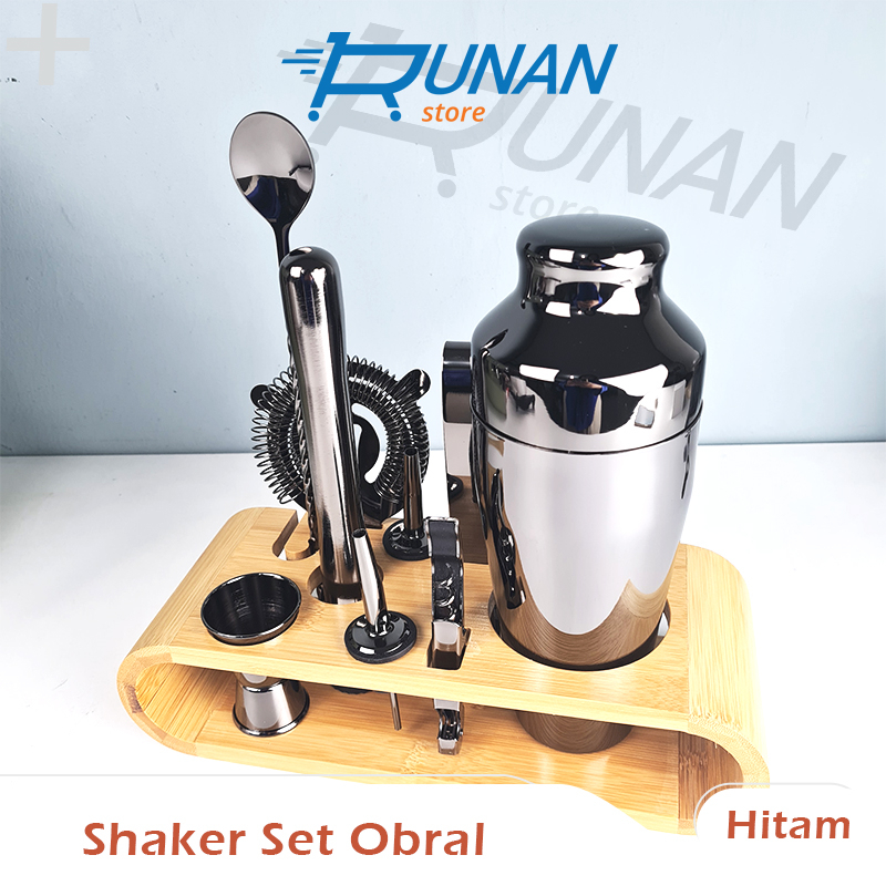 Jual Cocktail Shaker Set 550ml - Alat Bartender Stainless 10 in 1 Bar ...