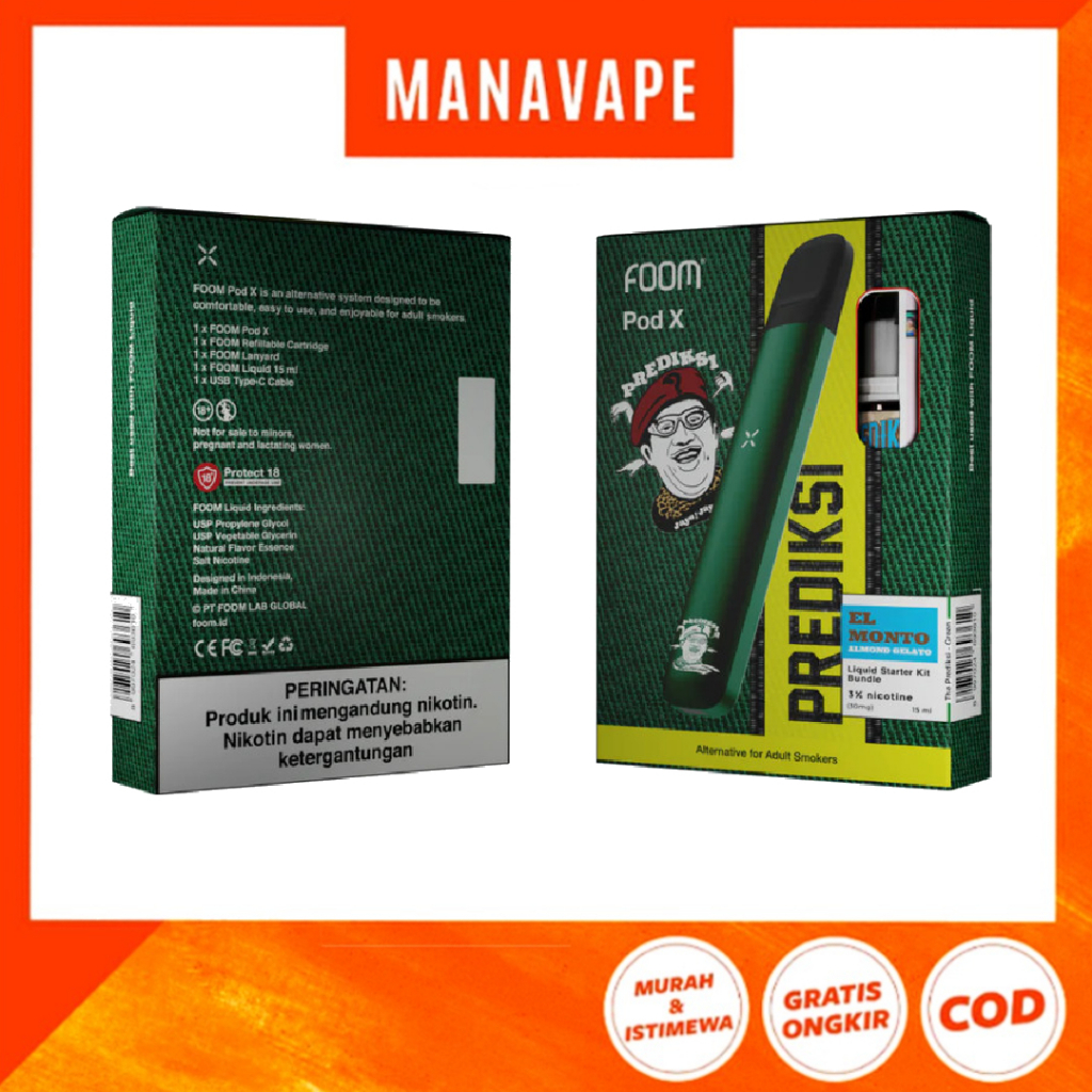 Jual Foom Pod X Bundling The Prediksi Liquid 15ml | Shopee Indonesia