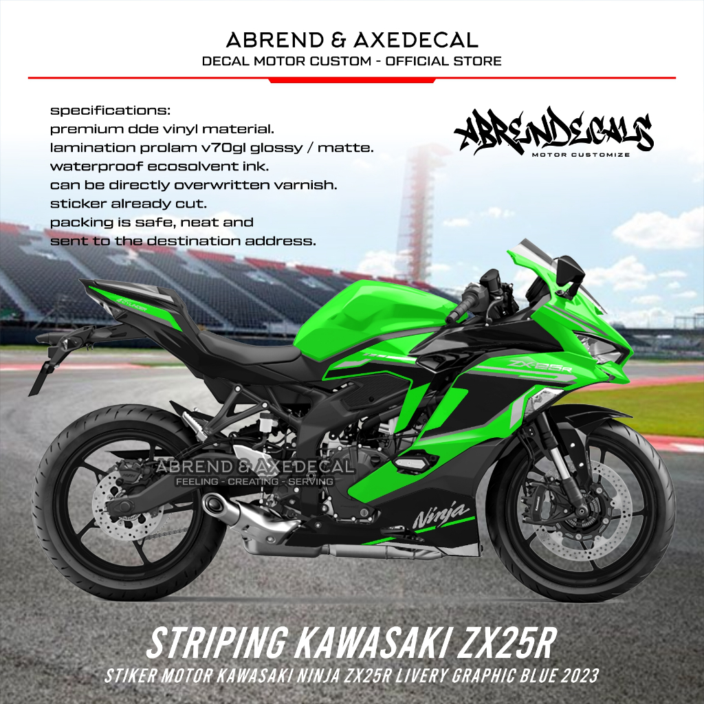 Jual Striping ZX25R Livery Grafis Blue 2024 Racing Custom / Stiker ...