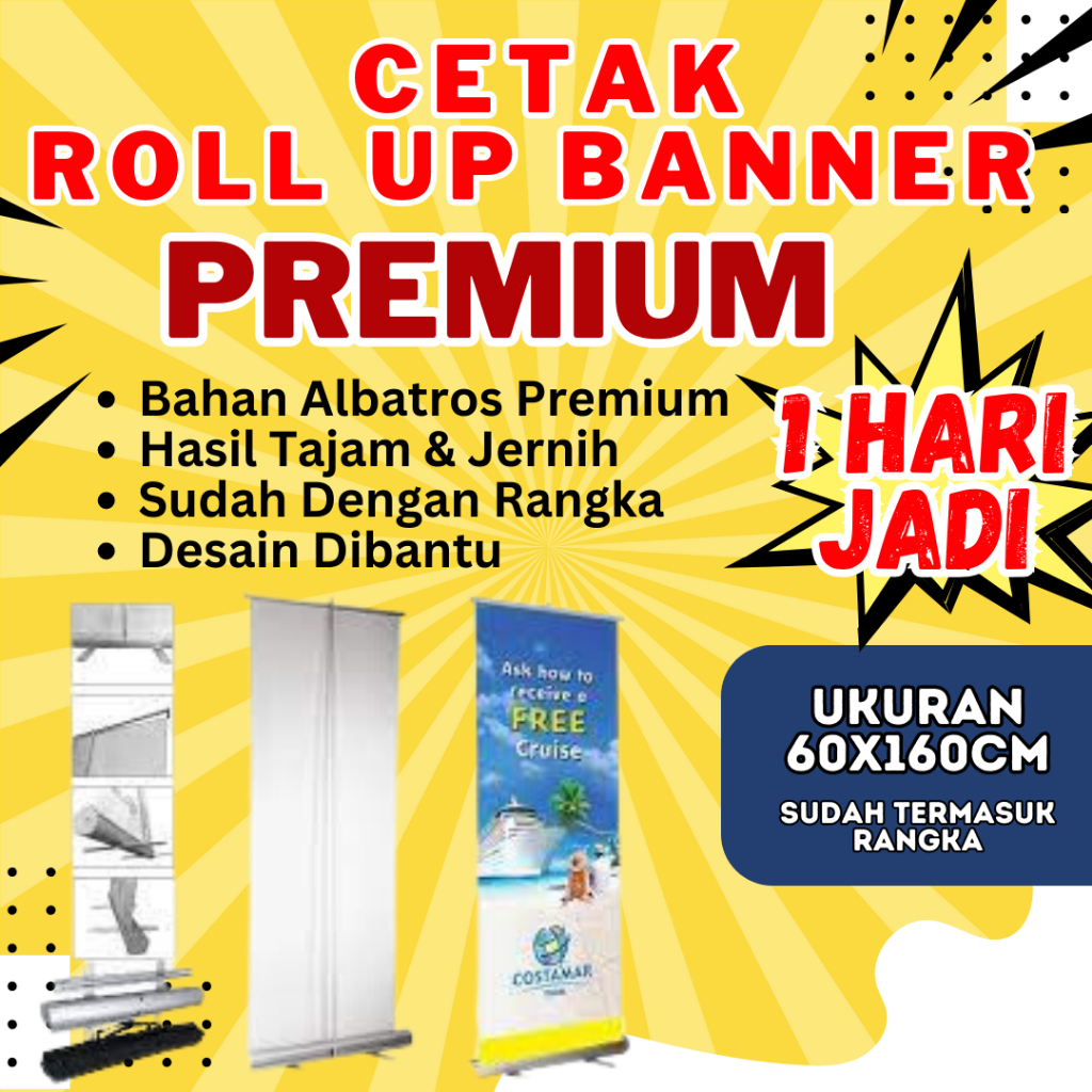 Jual Cetak Roll Up Banner Premium / Roll Up Banner Premium | Shopee Indonesia