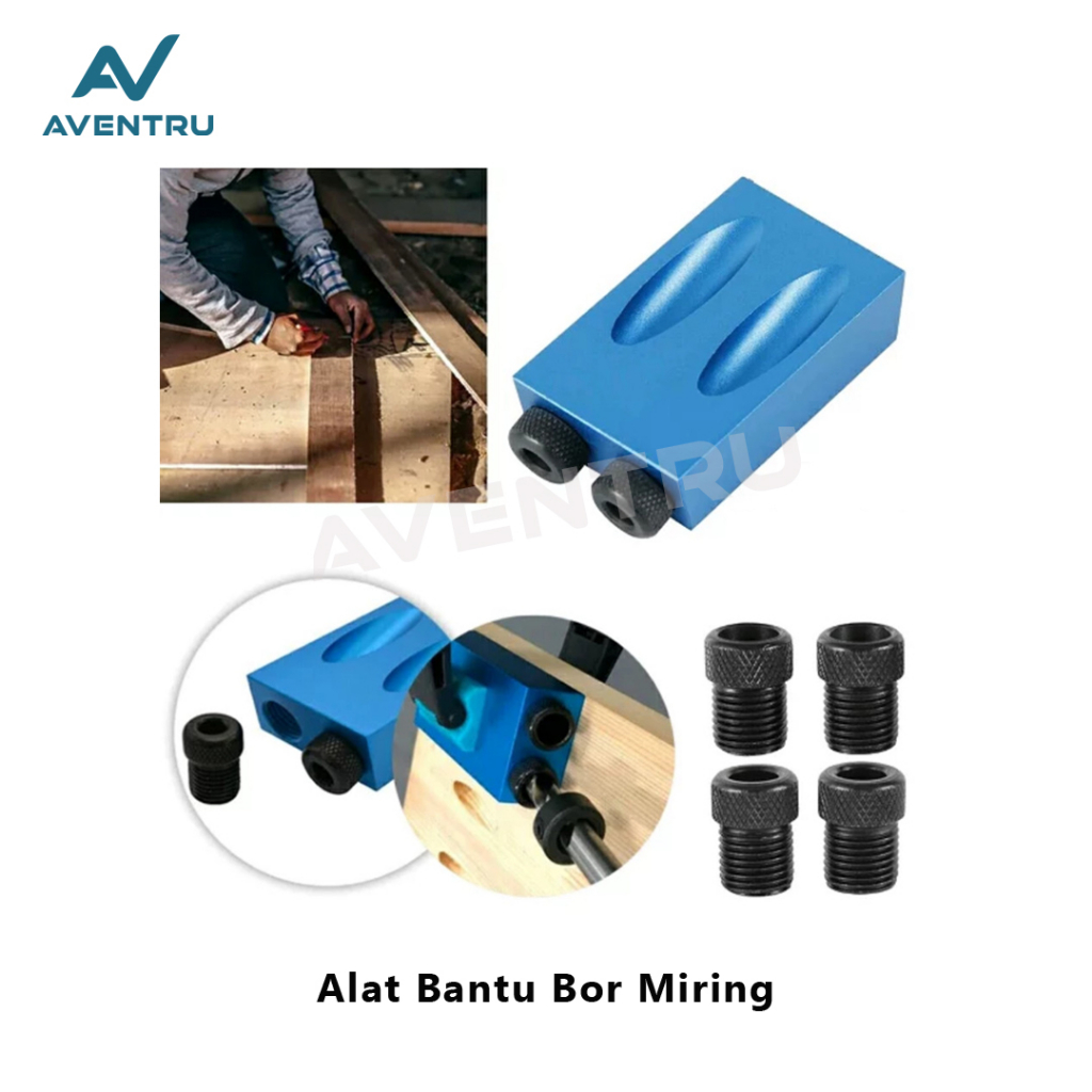 Jual Alat Bantu Bor Lubang Baut Miring Dowel Mini Pocket Hole Jig Set ...