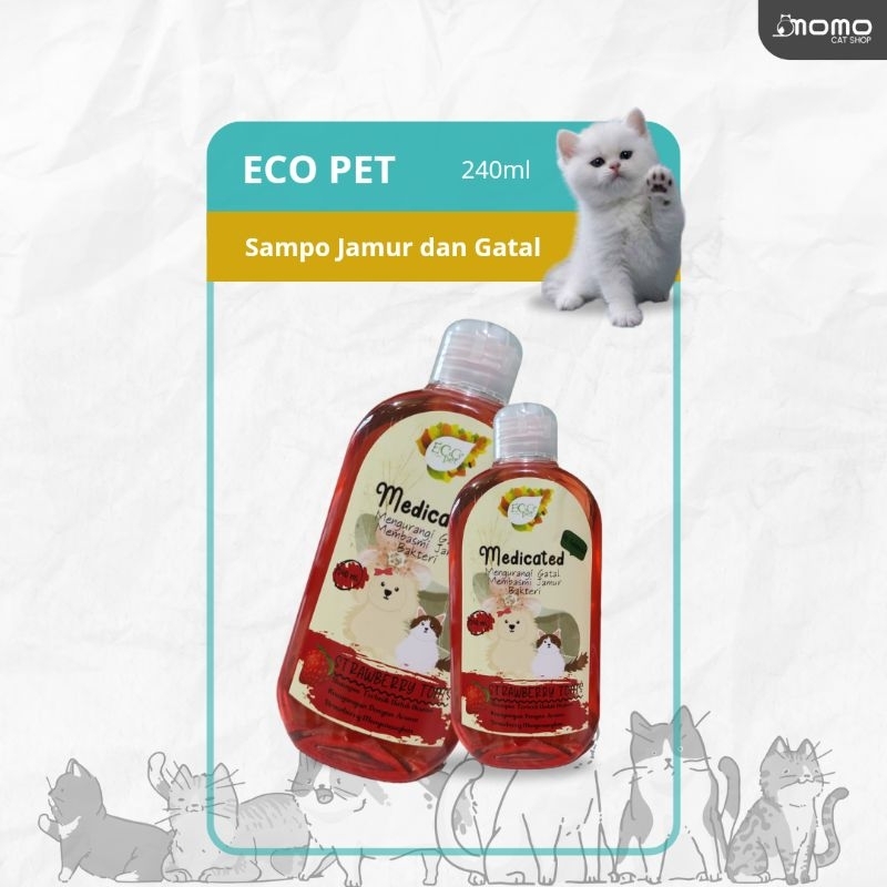 Jual Eco Pet Sampo kucing kurangi gatal dan basmi jamur 240ml | Shopee ...