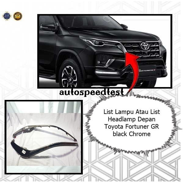 Jual List Lampu Atau List Headlamp Depan Toyota Fortuner GR Black ...