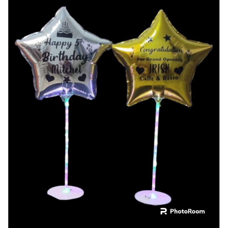 Jual standing balon Led dengan ucapan costum satu set | Shopee Indonesia