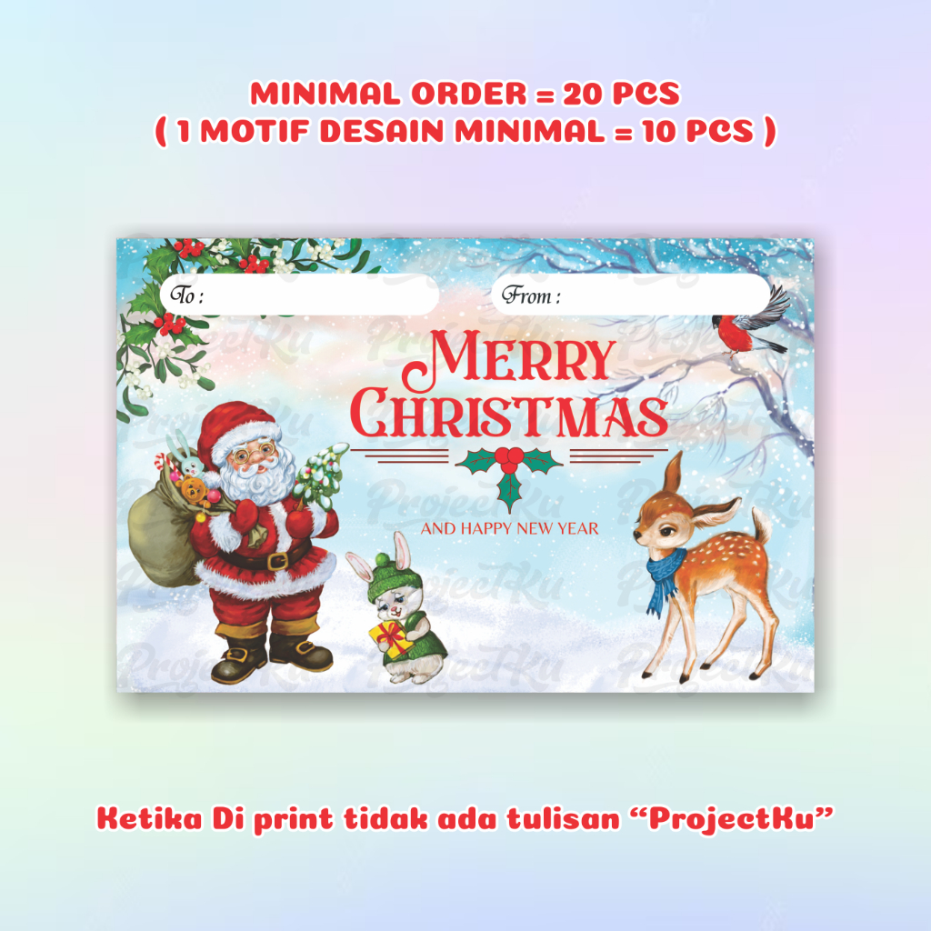 Jual Kartu Ucapan NATAL Ukuran 10x6,5 cm - Greeting Card NATAL - Kartu ...