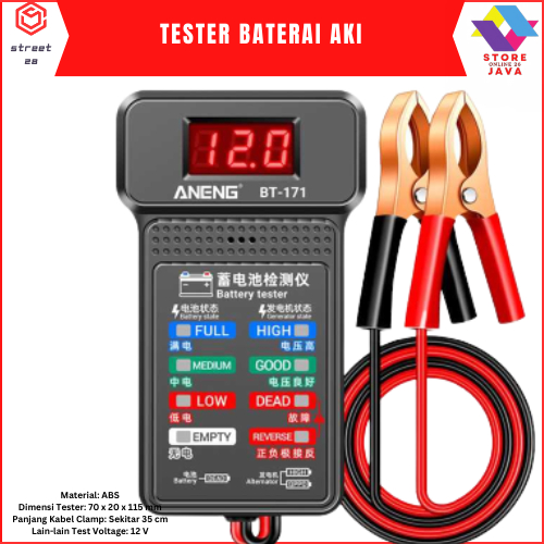 Jual ANENG Tester Baterai Battery Aki Mobil Digital?LED Screen 12V with ...
