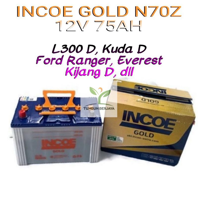 Jual ORIGINAL Aki INCOE GOLD N70Z 12V 75AH, L300 Kuda Diesel Everest ...