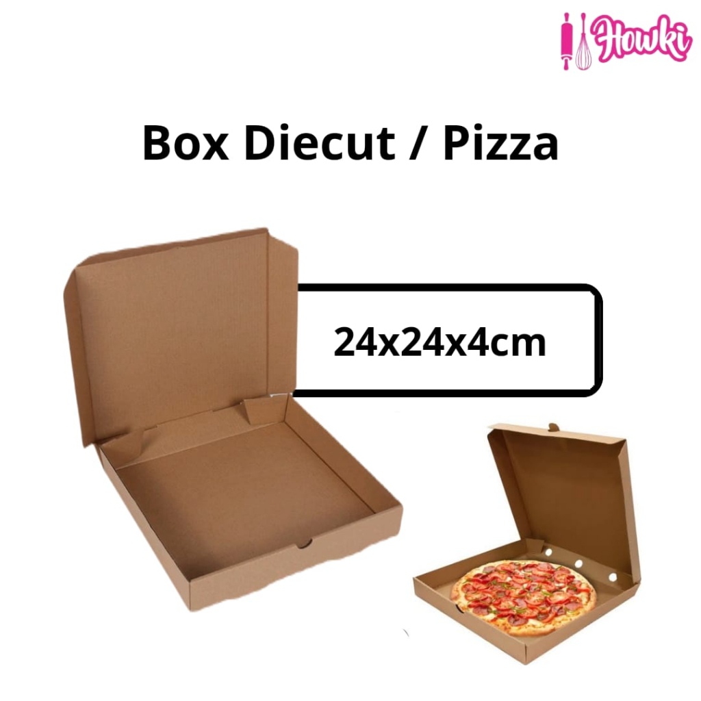 Jual Kardus/Dus/Packaging Box Pizza Diecut Ukuran 24X24X4 Cm coklat ...