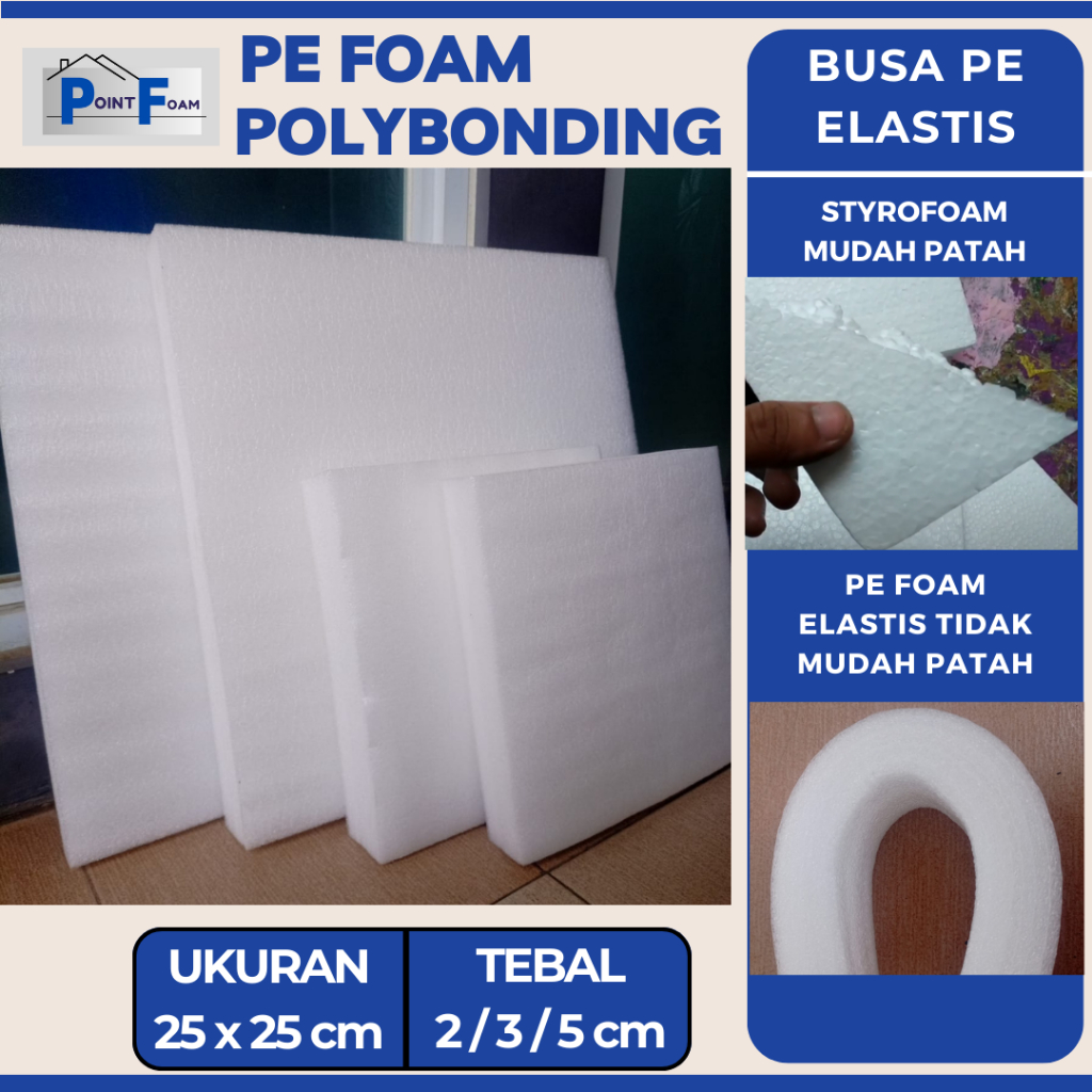 Jual Busa Gabus PE Elastis Polyfoam 25 x 25cm PE Foam Polybonding Busa ...