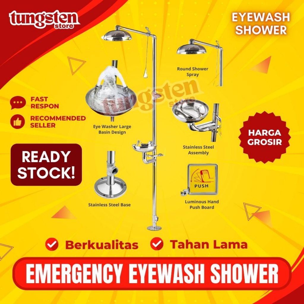 Jual Emergency Eyewash Shower, Safety Shower Eyewash Station, Emergency ...