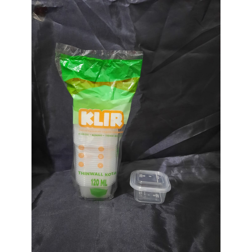 Jual Thinwall/Tinwall Square/Kotak 120 ml KLIR Isi 25 Pcs 0350064 | Shopee Indonesia