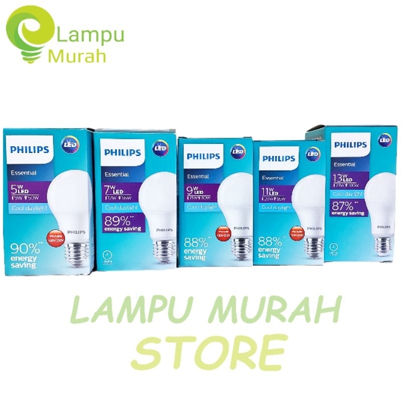 Jual Led Philips Essential 3w 5w 7w 9w 11w 13w 15w - Lampu Led Essential Philips Cahaya Putih ...