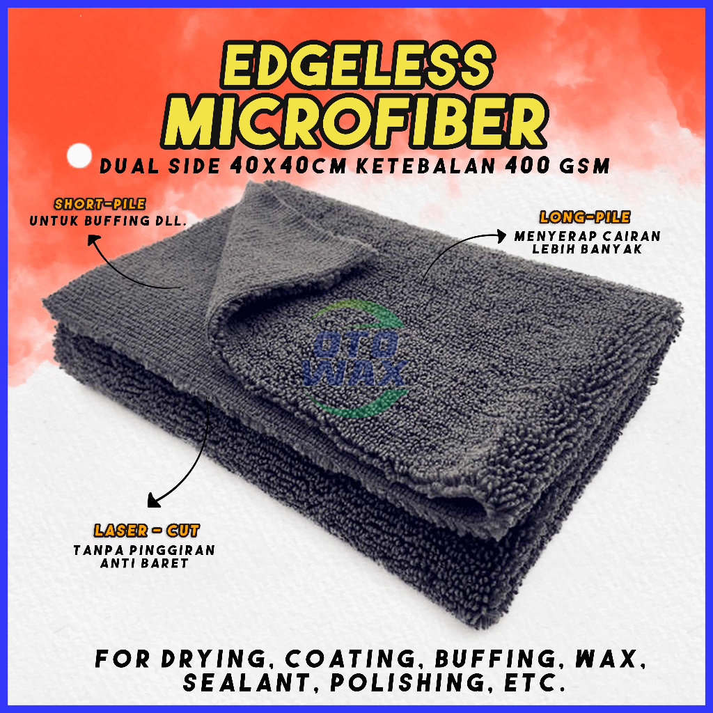 Jual Otowax Kain Lap handuk Microfiber mengeringkan anti baret edgeless ...