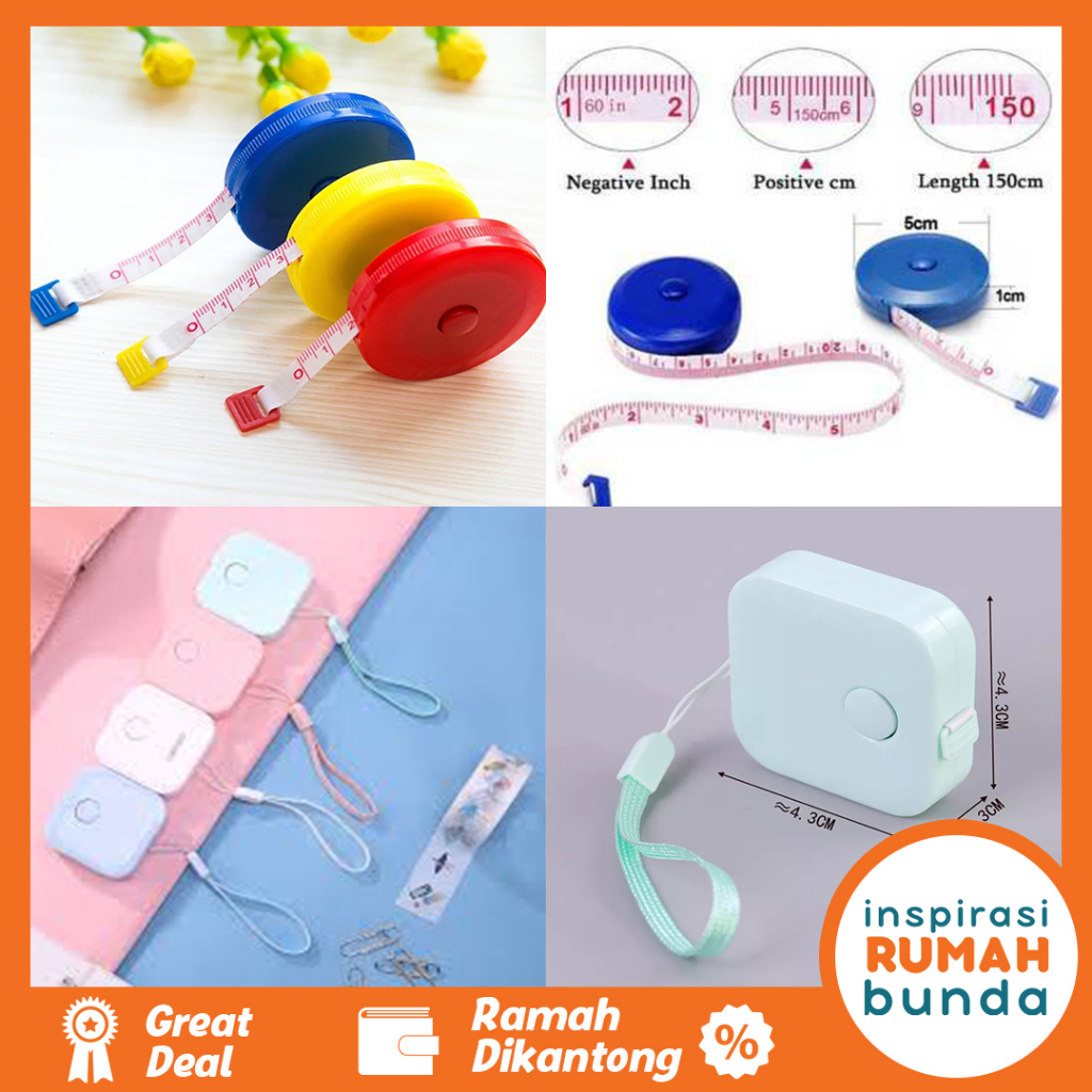 Jual Meteran Baju Meteran Gulung Mini Perlengkapan Jahit Meteran ...