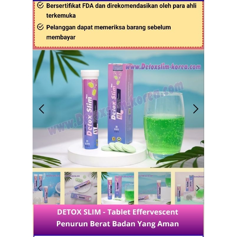 Jual DETOX SLIM TABLET OBAT PELANGSING PENURUN BERAT BADAN 20 TABLET ORIGINAL JAPAN | Shopee ...