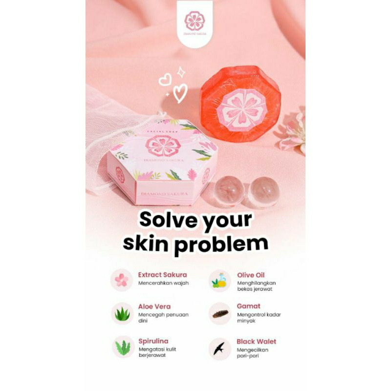 Jual Diamond Sakura Facial Soap satu Box isi 3pcs | Shopee Indonesia