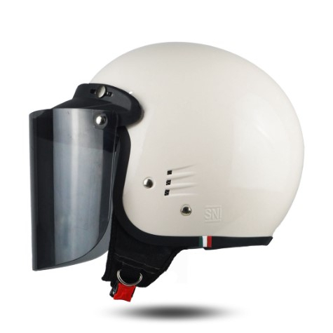 Jual R-SIX Helm Bogo Retro Pet Warna Pendek Terbaru Helem SNI Wanita ...
