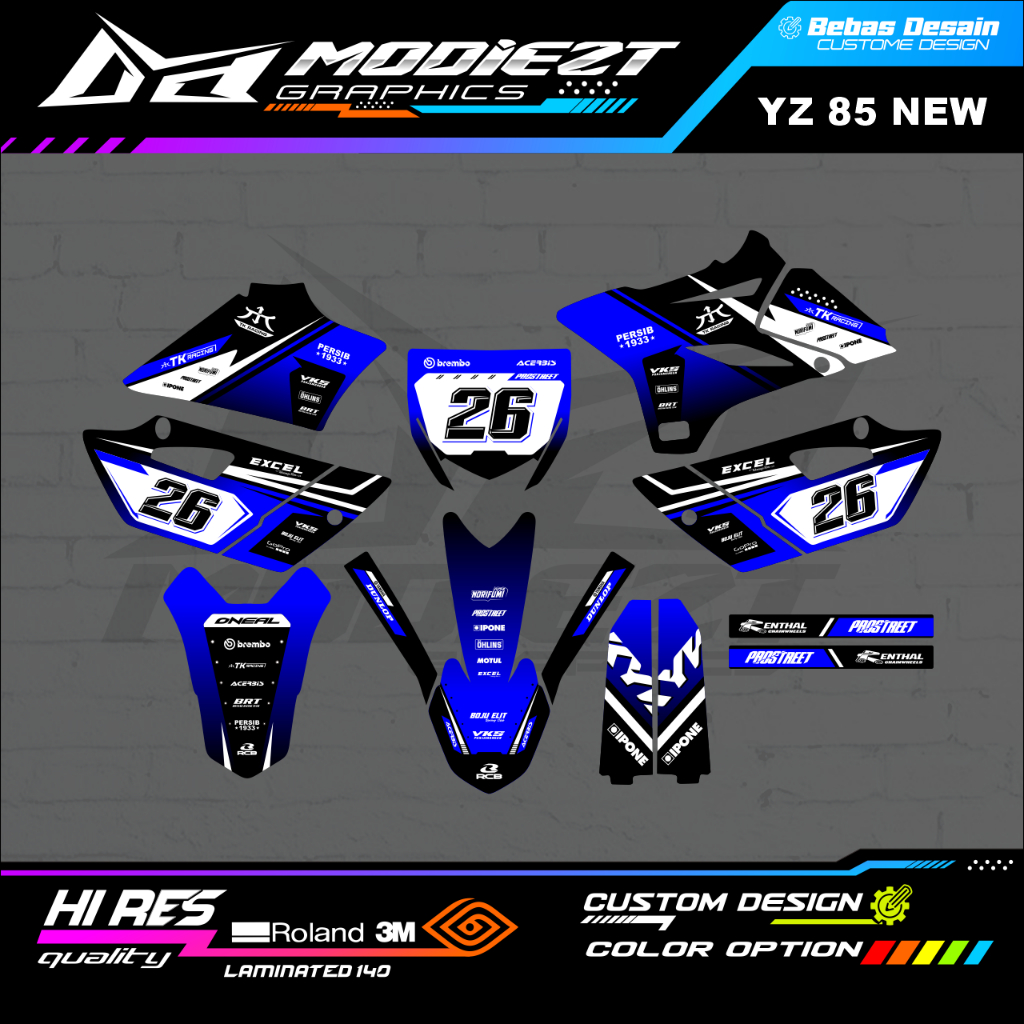 Jual Decal Stiker YZ 85 New Full Body Bisa Custom Nama warna dan Nomor ...