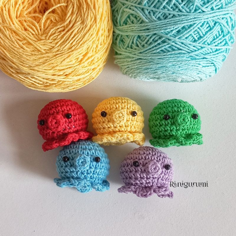 Jual Amigurumi MINI Octopus / Boneka Rajut MINI Octopus / Gantungan ...