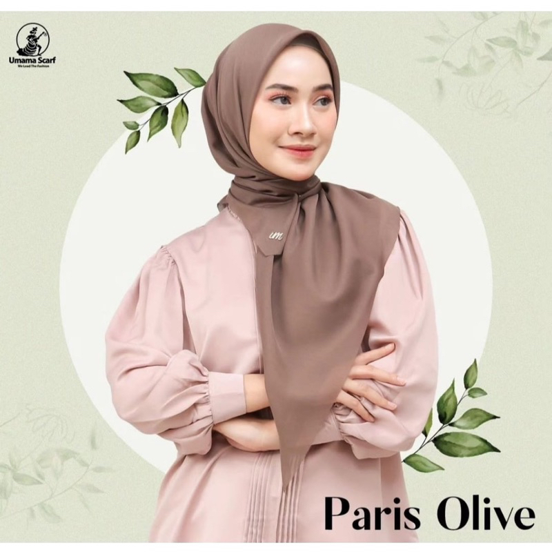 Jual Kerudung/hijab Polos Paris OLIVE Paris PREMIUM Segiempat Lasercut ...