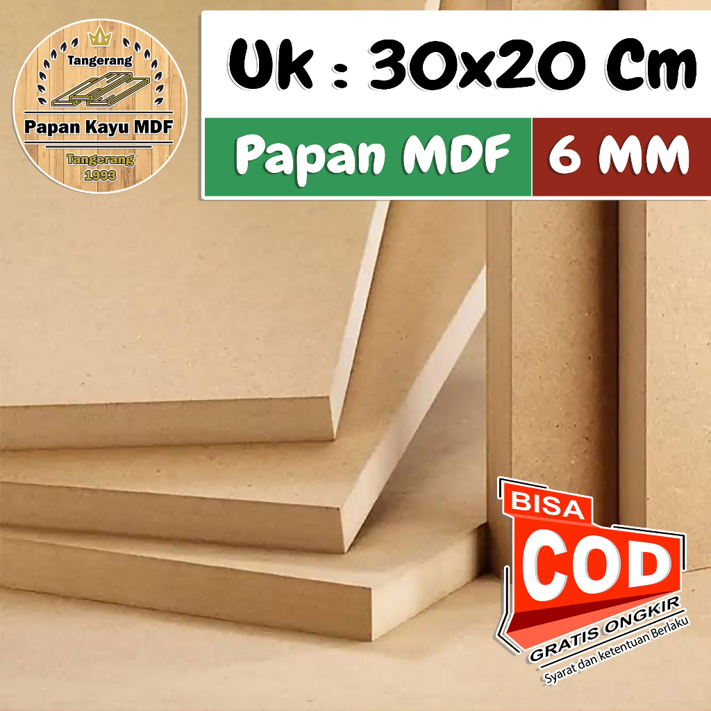Jual Kayu Papan MDF Ketebalan 6MM Ukuran 21x30cm 20x30cm 20x29Cm ...